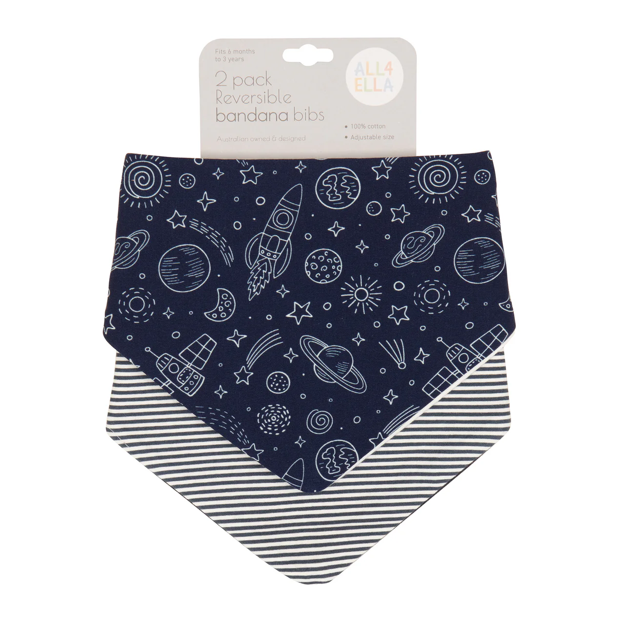 Bandana Bibs 2pk - Outer Space