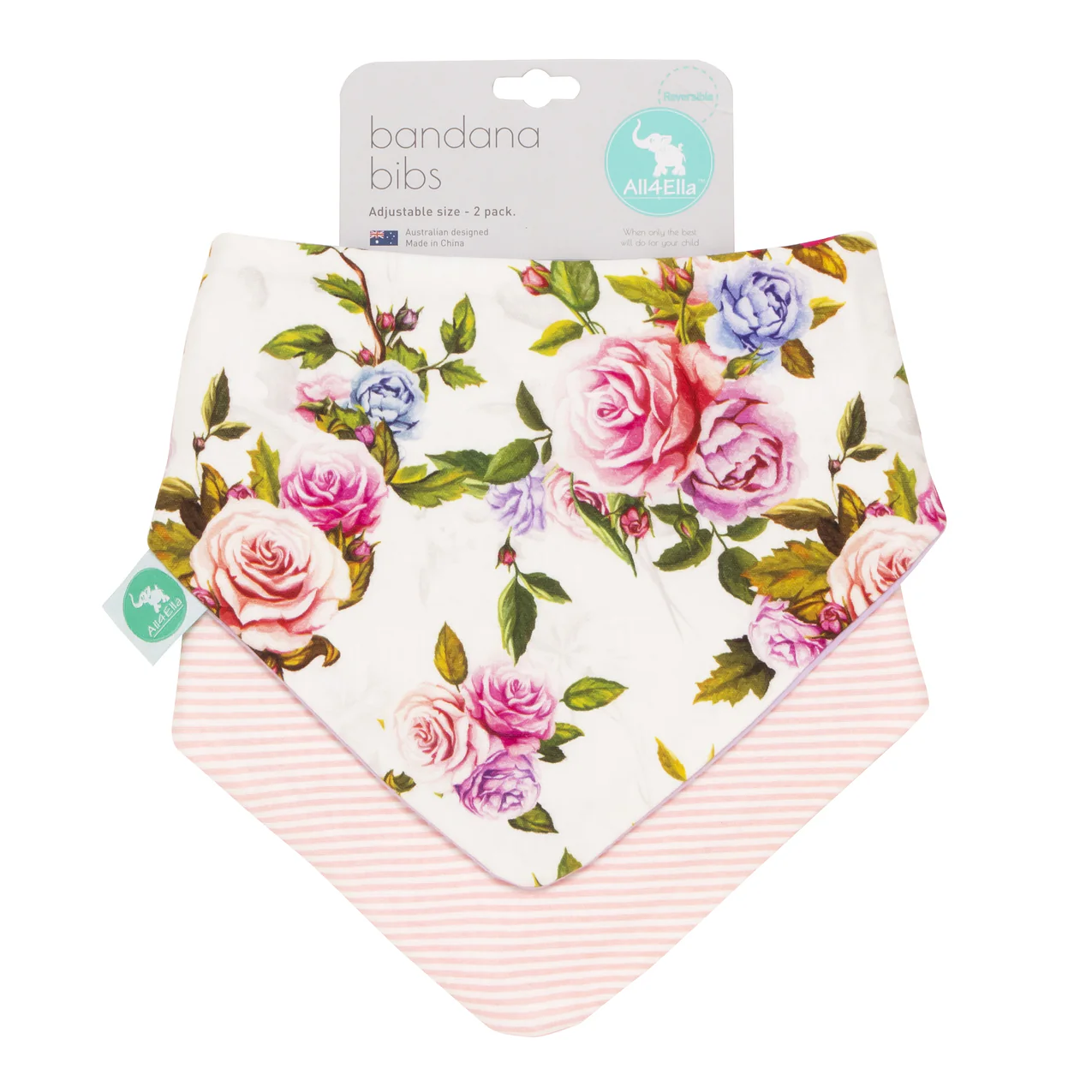 Bandana Bibs 2pk - Rose