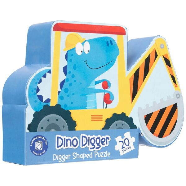 20 pc Dino Digger - Digger Shaped Puzzle