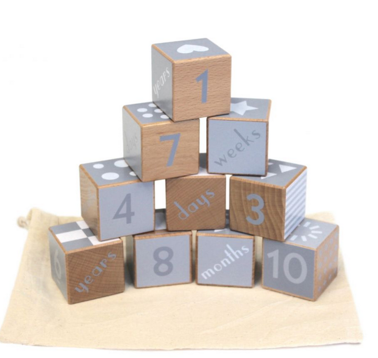 Wooden Milestone Blocks – Toys and Tales