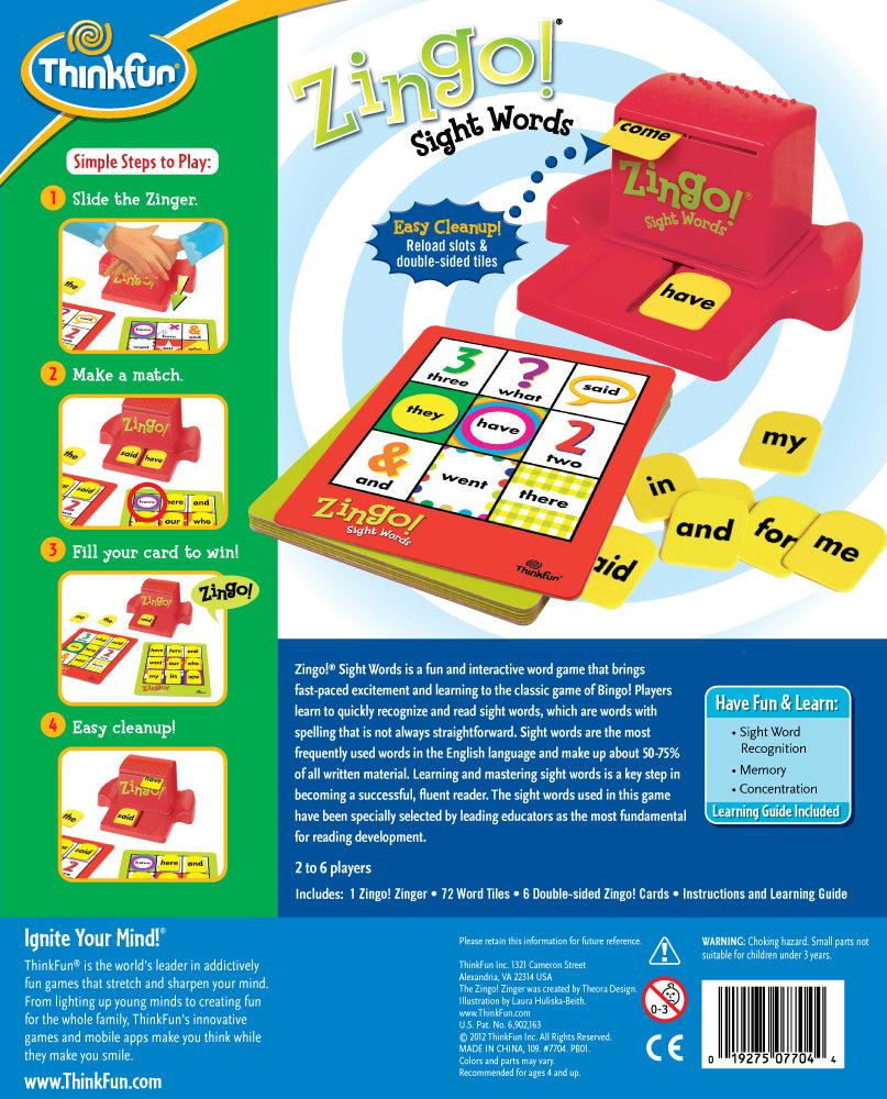 Zingo! Sight Words – Toys and Tales